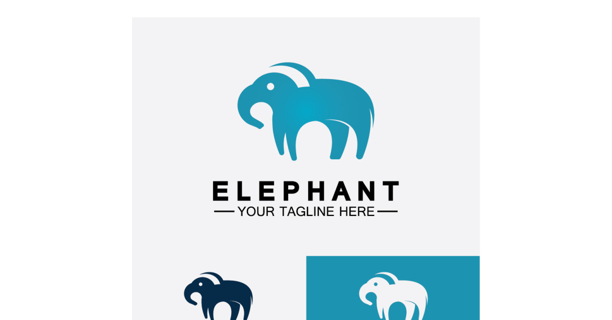 Elephant animals logo vector v21 #355981 - TemplateMonster
