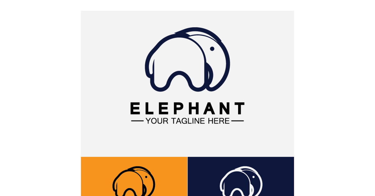 Elephant animals logo vector v36 #356001 - TemplateMonster