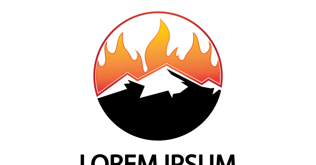 Mountain and fire logo vector v1 #356245 - TemplateMonster