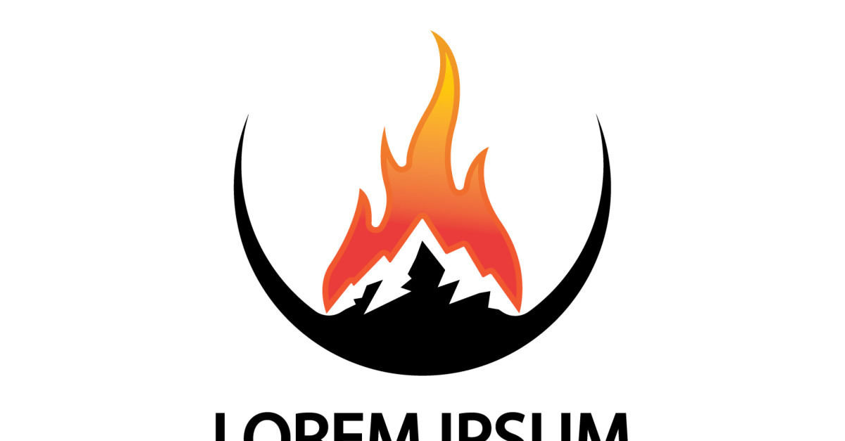 Mountain and fire logo vector v2 #356243 - TemplateMonster