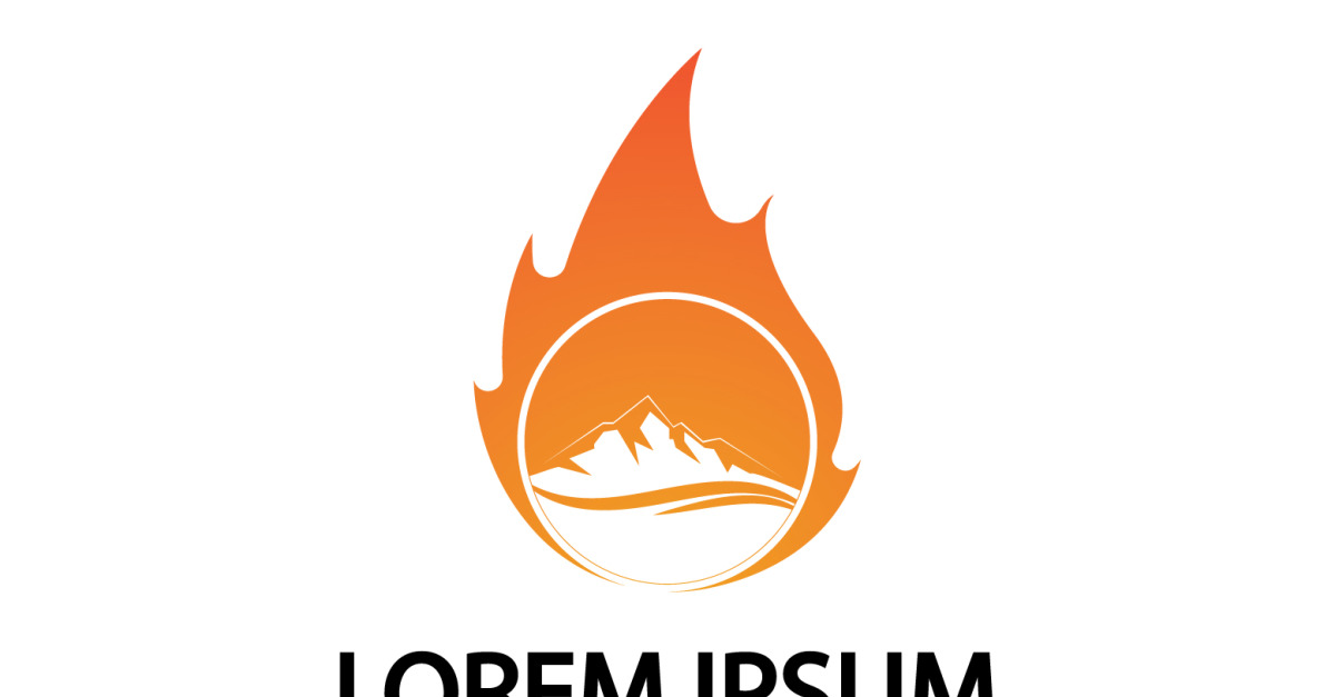 Mountain and fire logo vector v5 #356254 - TemplateMonster