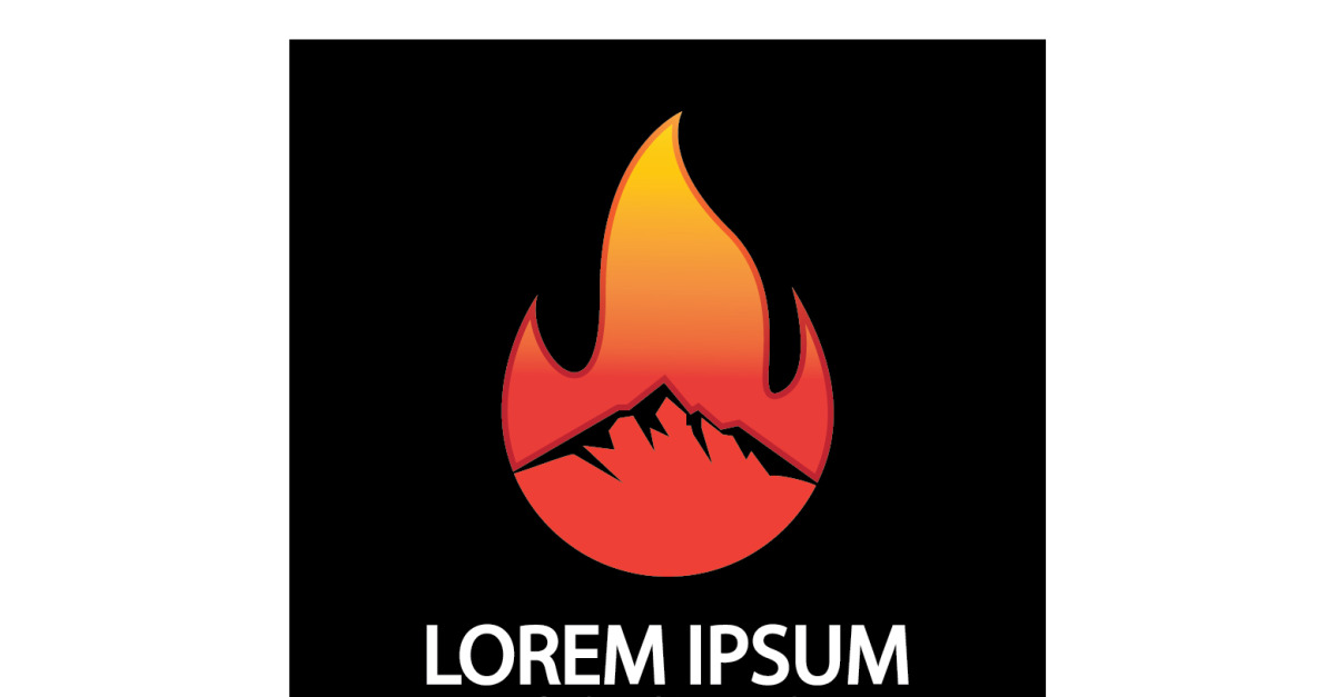 Mountain and fire logo vector v9 #356250 - TemplateMonster