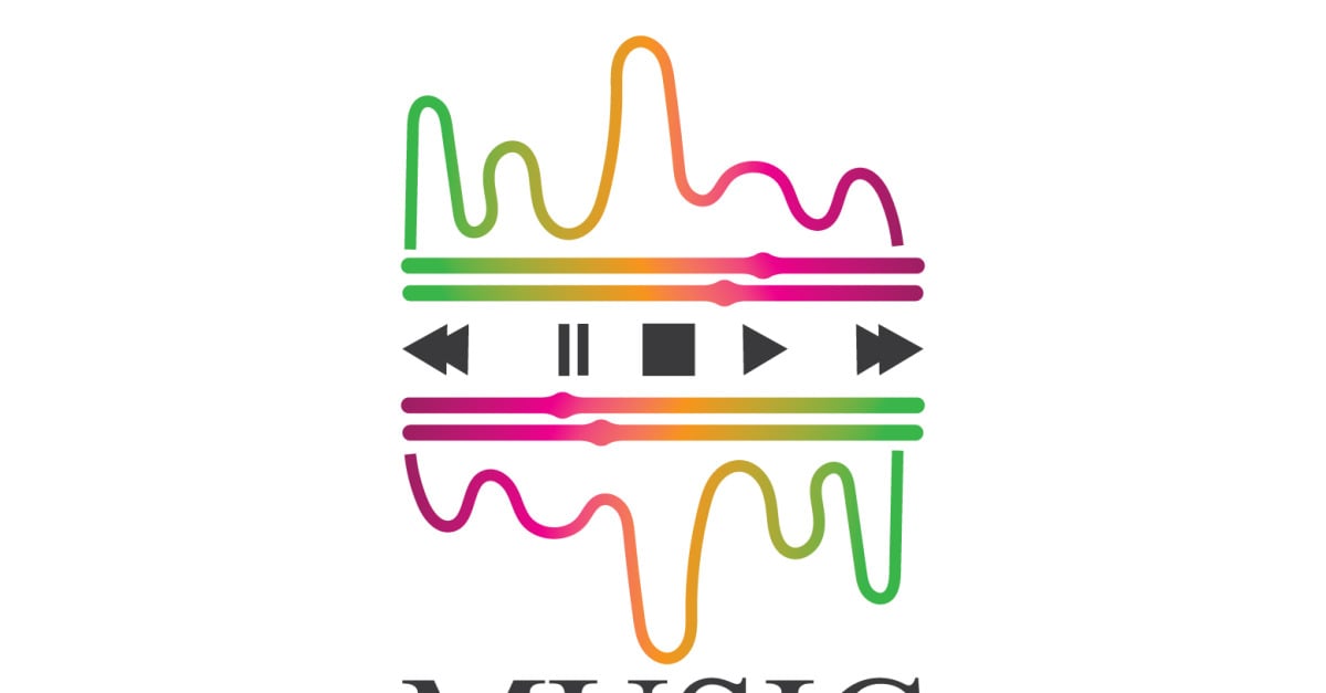 Logo ikony odtwarzania nuty v12 #356301 - TemplateMonster