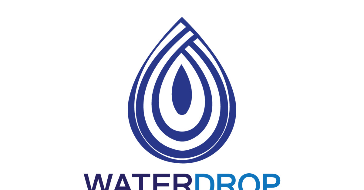 Waterdrop blue water nature aqua logo icon v12