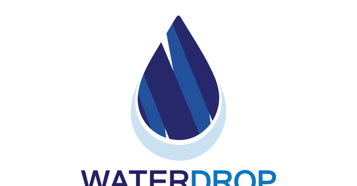 Waterdrop blue water nature aqua logo icon v28