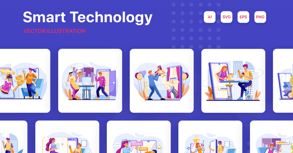M274_ Smart Technology Illustration Pack - TemplateMonster