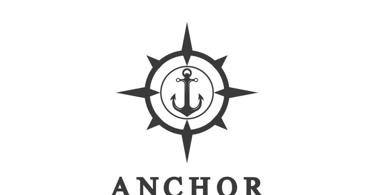 Modelo de logotipo de ícone de âncora vetor v3