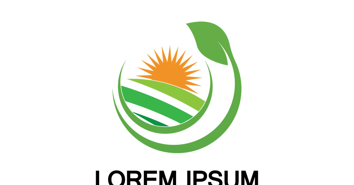 Farmhouse sun green logo vector v12 #356776 - TemplateMonster