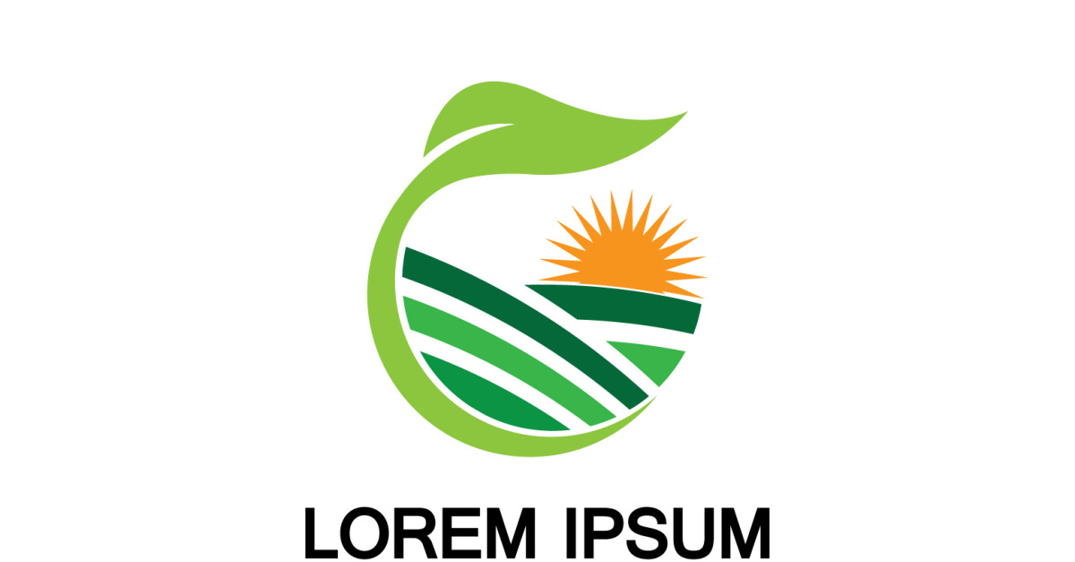 Farmhouse sun green logo vector v14 #356779 - TemplateMonster