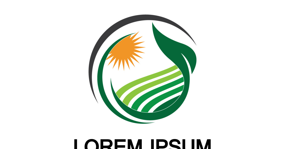 Farmhouse sun green logo vector v15 #356783 - TemplateMonster