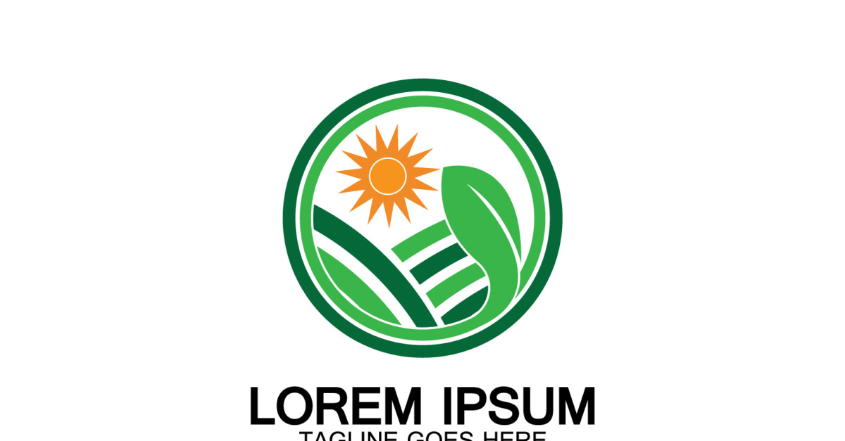 Farmhouse sun green logo vector v25 #356788 - TemplateMonster