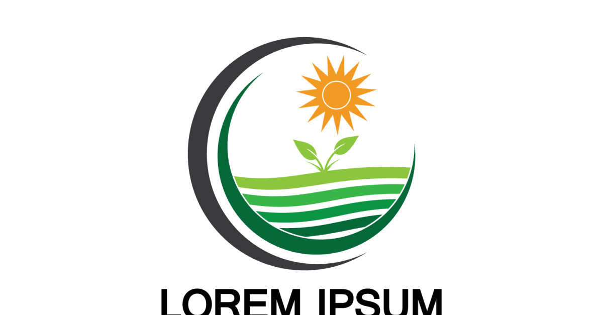 Farmhouse sun green logo vector v3 #356767 - TemplateMonster