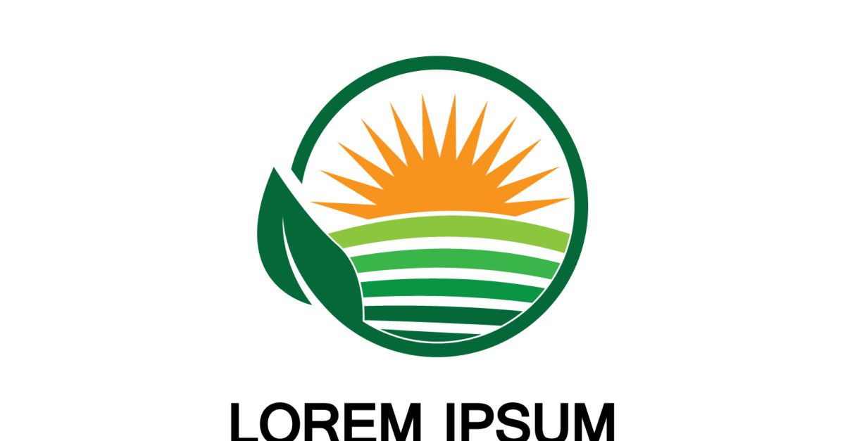 Farmhouse sun green logo vector v9 #356777 - TemplateMonster