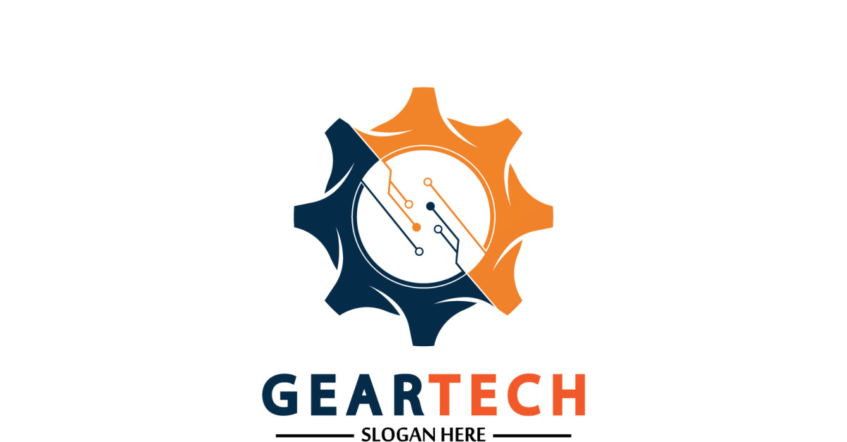 Logotipo vectorial del icono de Gear Tech v23