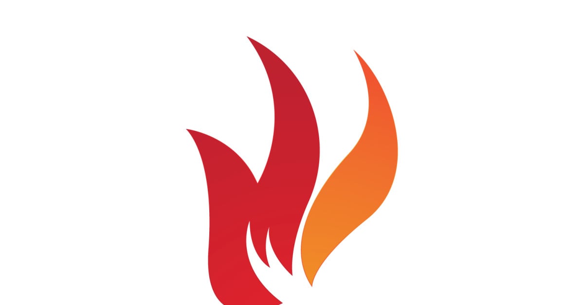 Yanan ateş alevi logo icon v16yı ısıtıyor