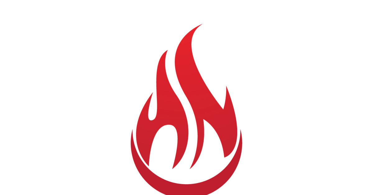 Yanan ateş alevi logo icon v18'i ısıtıyor