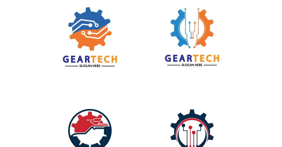 Gear Tech ikon vektor logotyp v52 #356919 - TemplateMonster