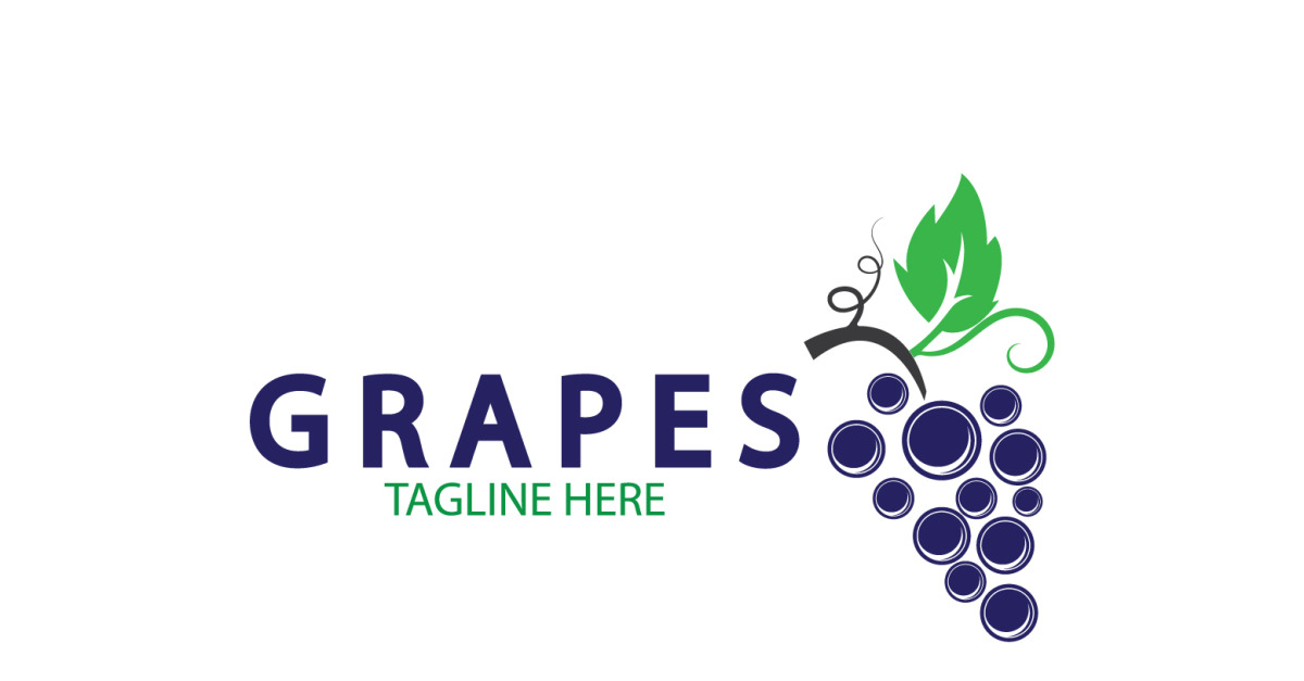 Logo dell'icona fresca dei frutti dell'uva v33