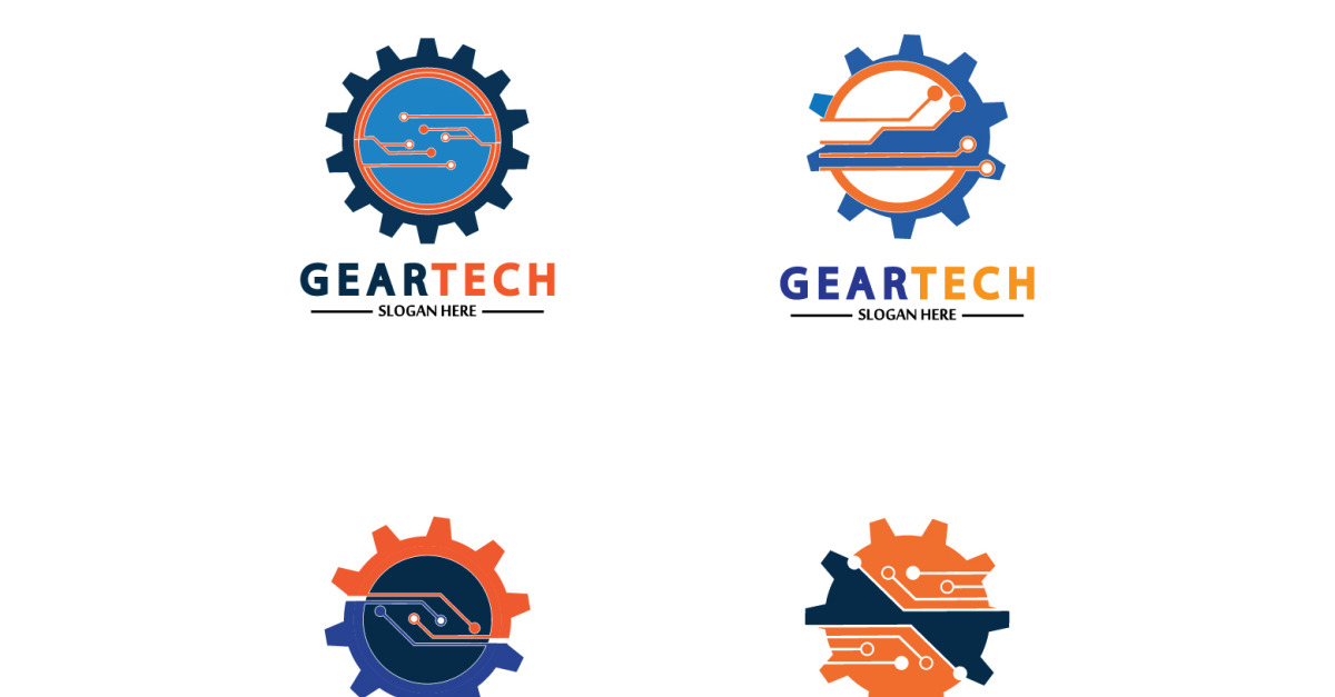 Logo vectoriel d'icône Gear Tech v58 - TemplateMonster