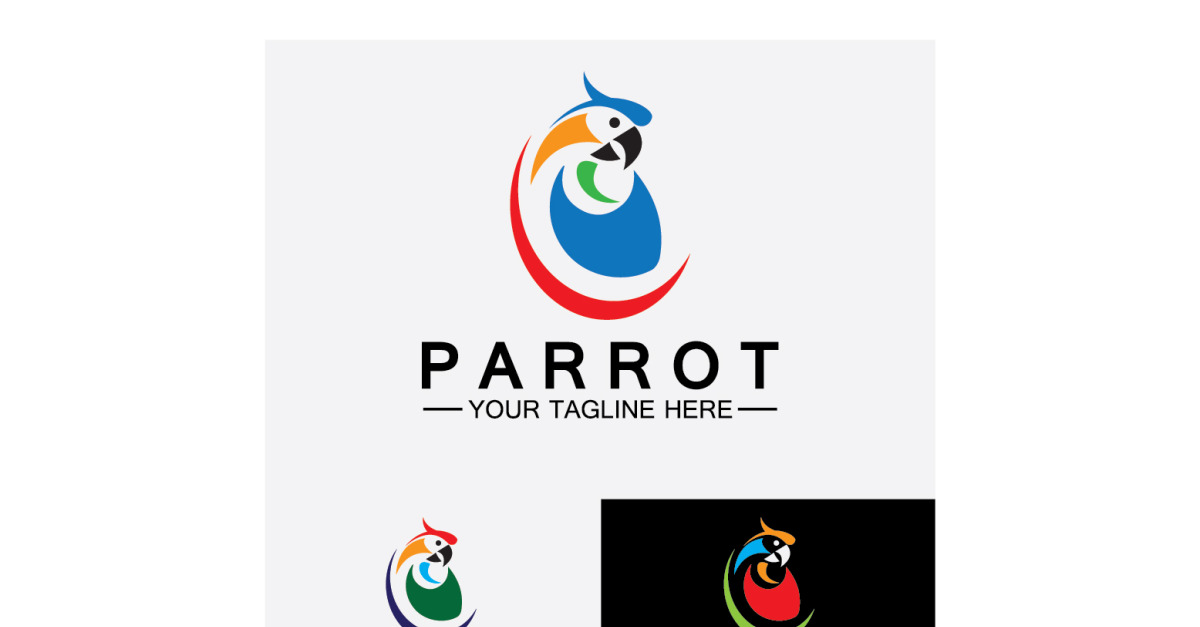 Bird Parrot head logo vector v1 #357096 - TemplateMonster