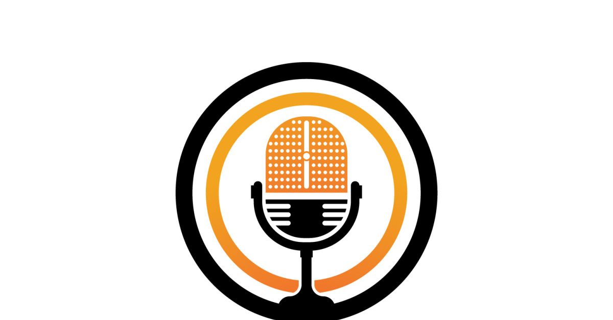 Logo de modèle vectoriel d'icône de podcasat de micro v27