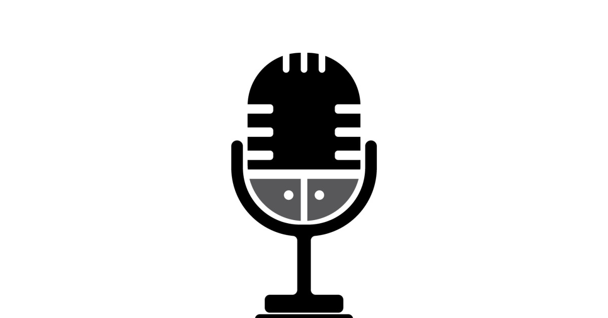 Logo del modello vettoriale dell'icona del microfono podcasat v3