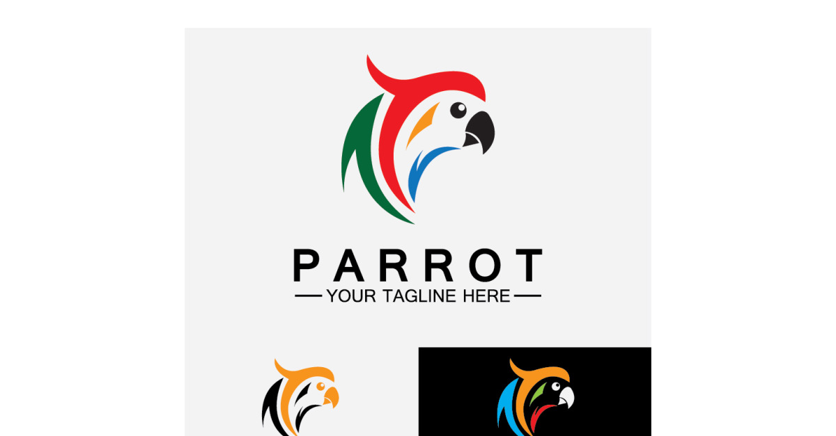 Bird Parrot head logo vector v11 #357109 - TemplateMonster