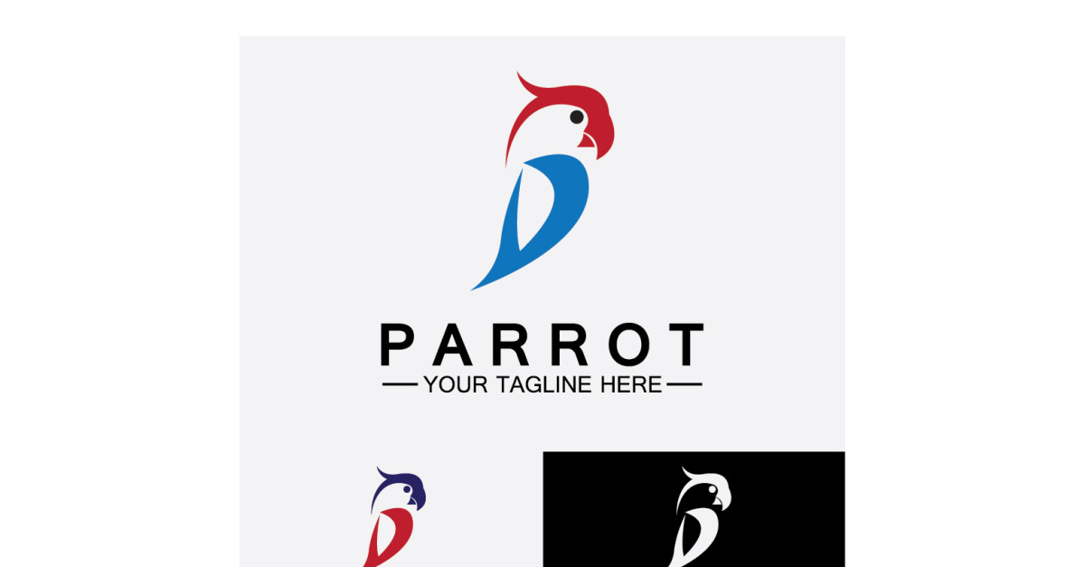 Bird Parrot head logo vector v13 #357113 - TemplateMonster