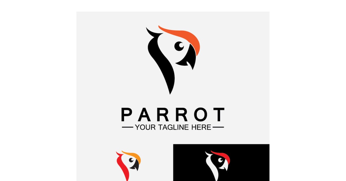 Bird Parrot head logo vector v24 #357125 - TemplateMonster