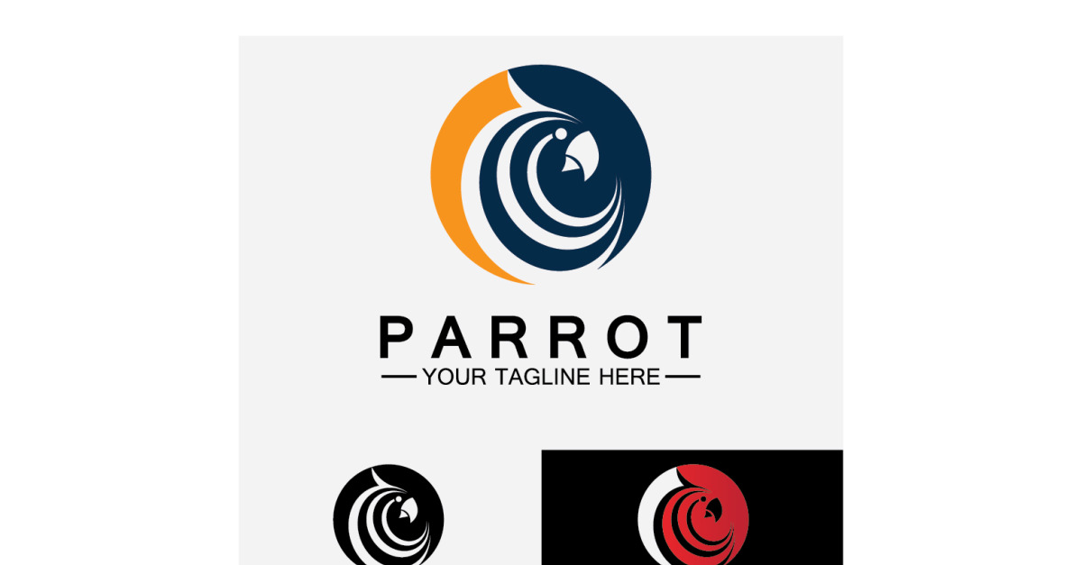Bird Parrot head logo vector v44 #357139 - TemplateMonster