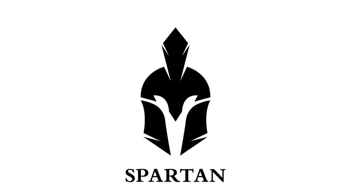 Spartan helmet gladiator icon logo vector v27