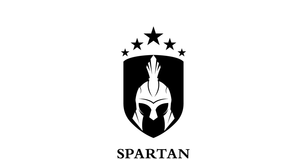 Spartan helmet gladiator icon logo vector v36