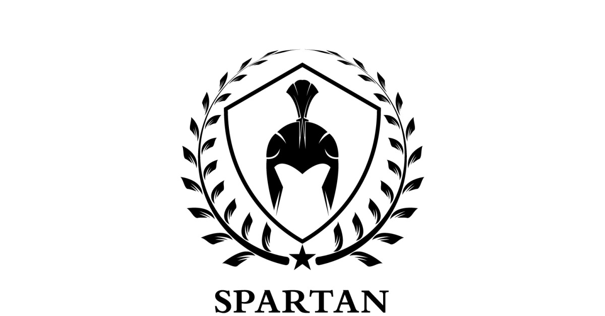 Spartan helmet gladiator icon logo vector v53