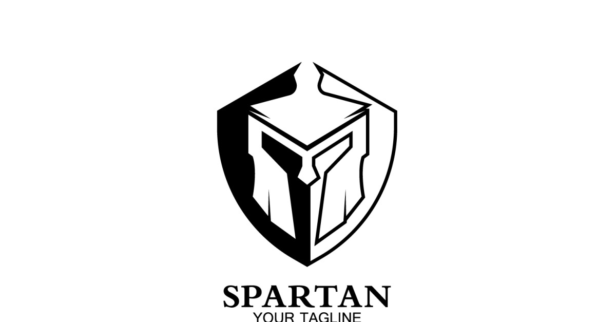 Spartan helmet gladiator icon logo vector v58