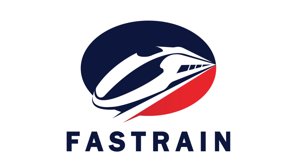 Faster train transportation icon logo v32 - TemplateMonster