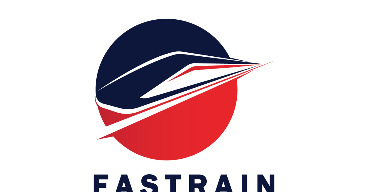 Logo d'icône de transport ferroviaire plus rapide v33