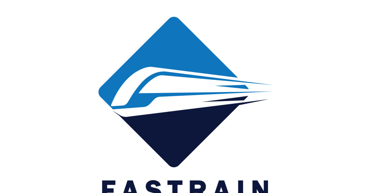 Faster train transportation icon logo v41 - TemplateMonster