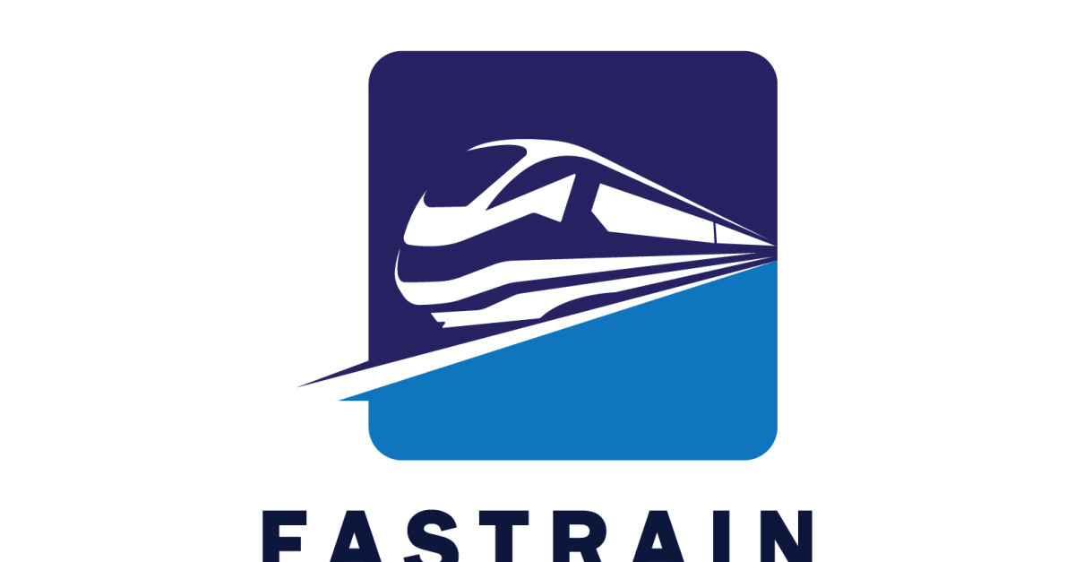 Faster train transportation icon logo v50 - TemplateMonster