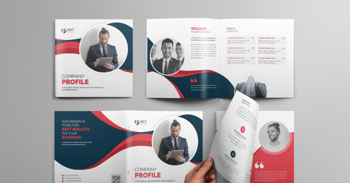 Square Brochure Design Template #357576 - TemplateMonster