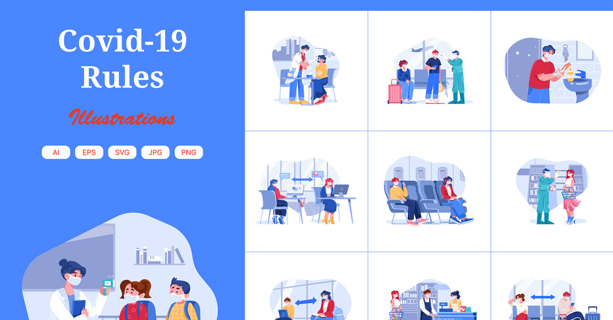 M465_ Covid 19 Rules Illustration Pack - TemplateMonster