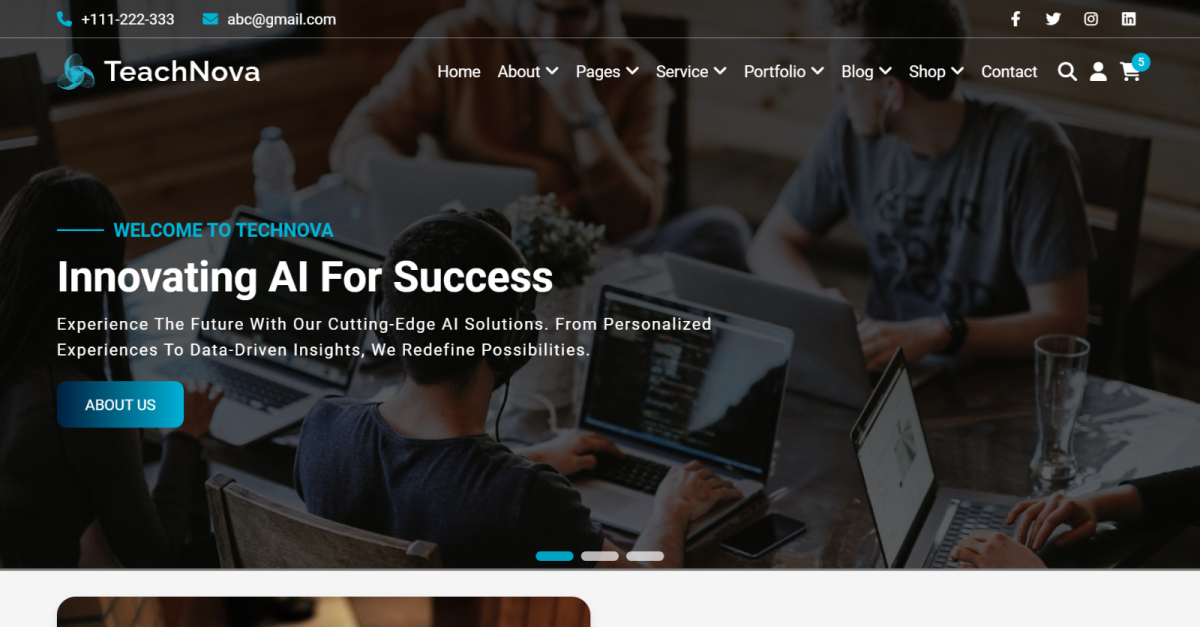 TechNova - Modèle de site Web HTML5 pour agence de démarrage d'IA et d'informatique