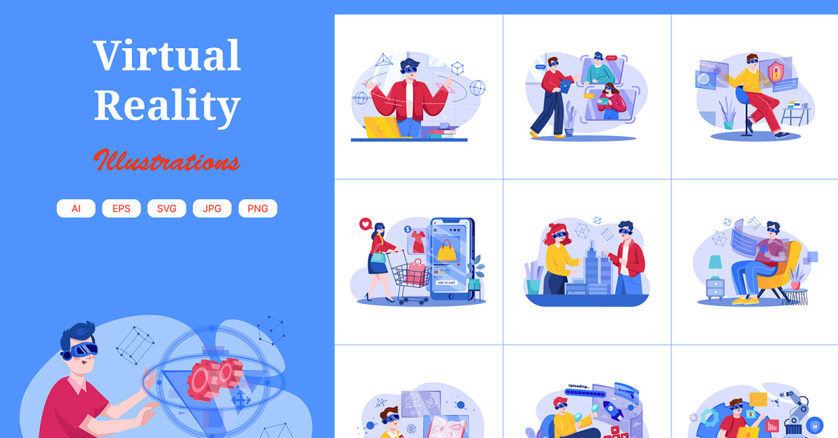 M474_ Virtual Reality Illustration Pack - TemplateMonster