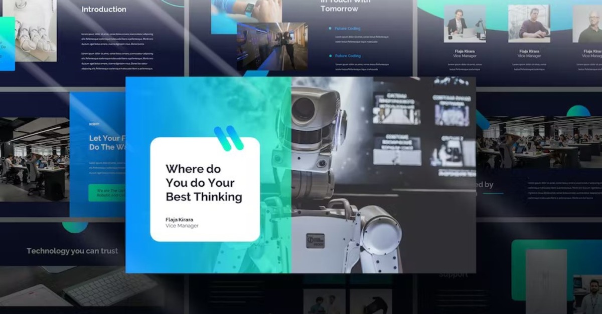 Robot - Tech Business Powerpoint Template - TemplateMonster