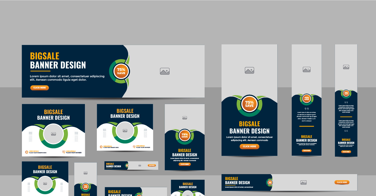 Web banner layout set or business web banner design layout