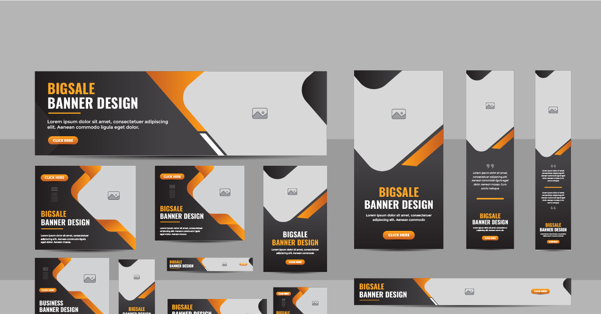 Web banner layout set or business web banner design