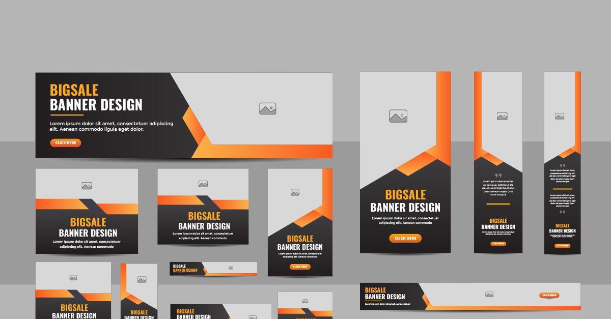 Web banner layout set or business web banner template design layout