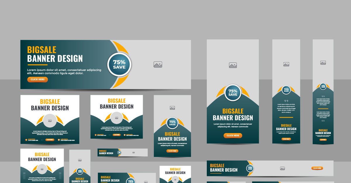 Web banner layout set or business web banner template