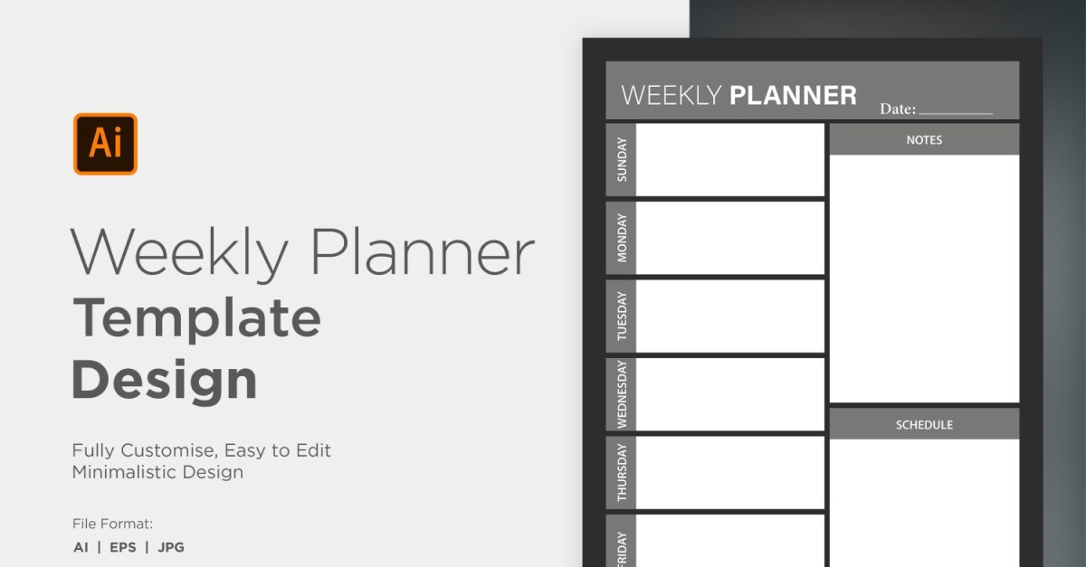 Weekly Planner Sheet Design - 30 #357844 - TemplateMonster