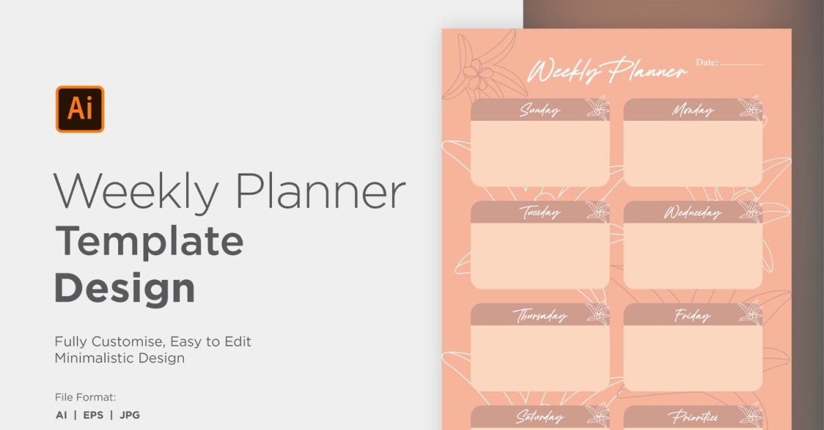 Weekly Planner Sheet Design - 39 #357853 - TemplateMonster