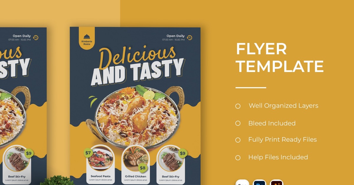 Delicious Menu Flyer Template #358049 - TemplateMonster